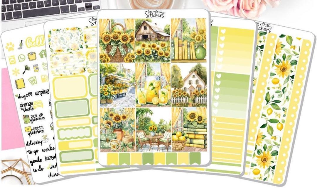 NEW! - Weekly Sticker Kit - Sunny Days - Sunflowers - Spring Summer ...