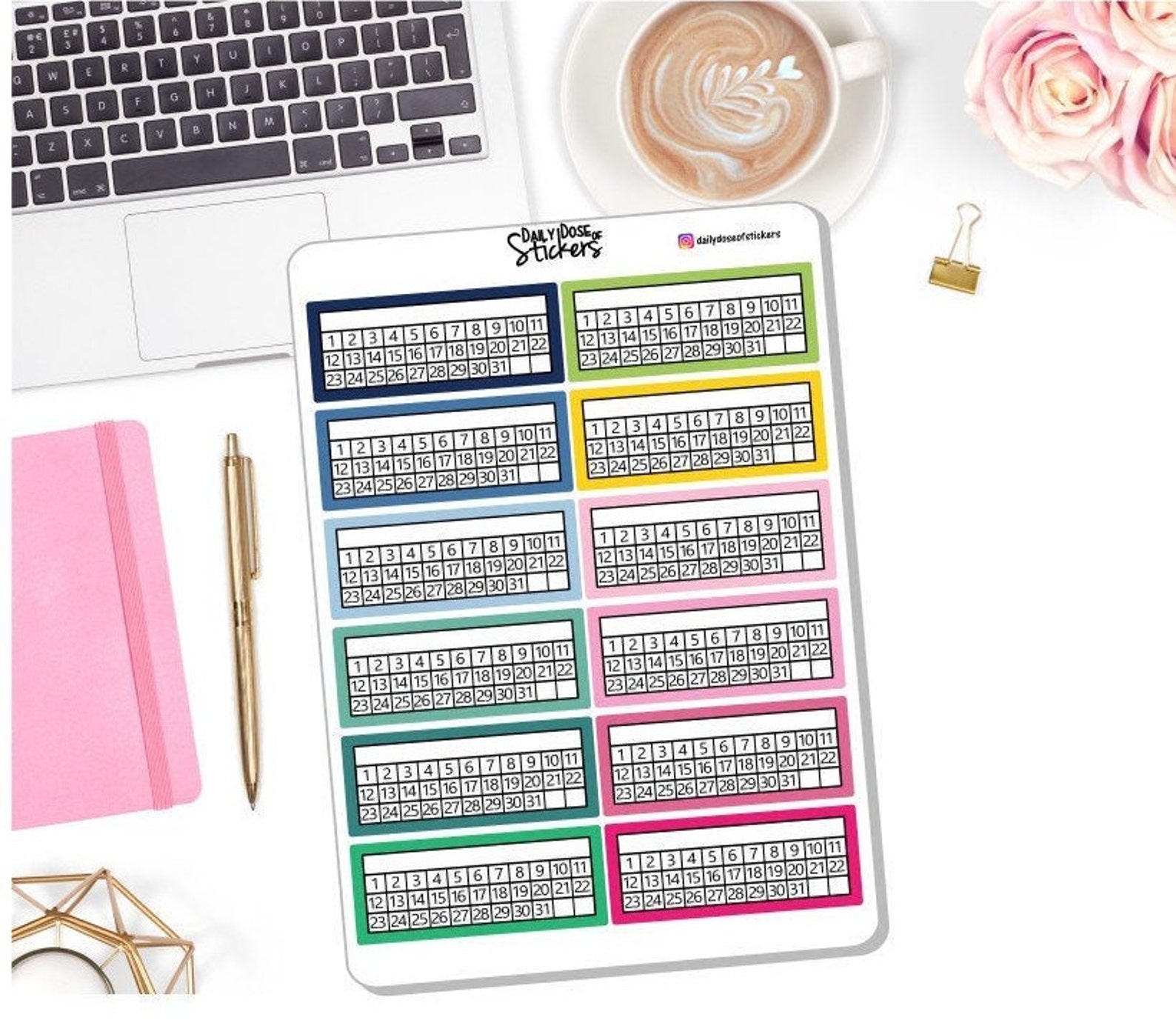 NEW 12 Monthly Colors Habit Tracker Simplified Weekly or Daily Planner ...