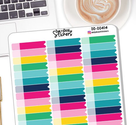 NEW! Colorful Two Toned Flags - Planner Stickers - Emily Ley Simplified ...