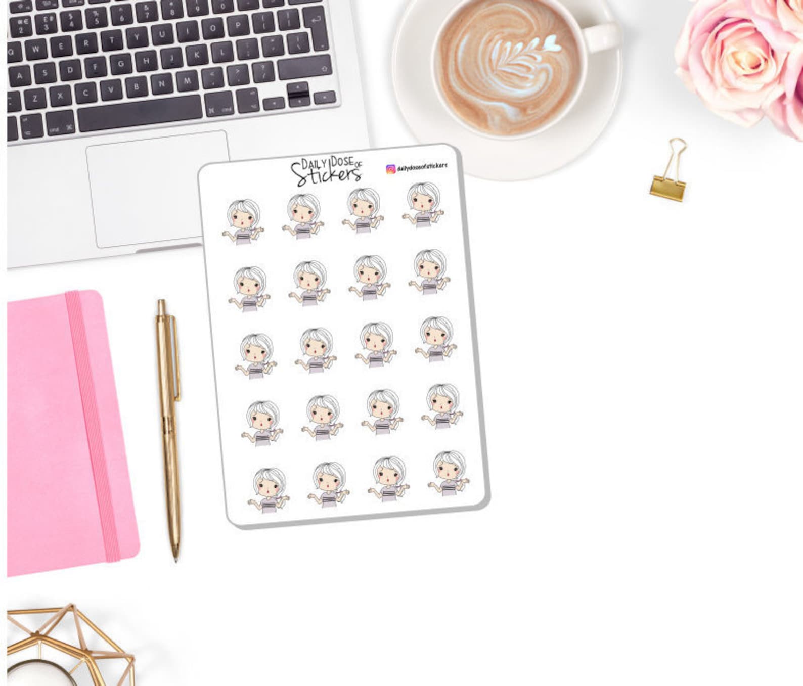 NEW Character Stickers Emotion Girl Willow Unsure | Etsy