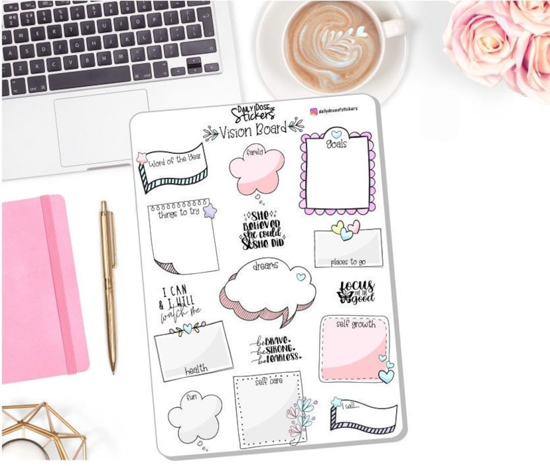 NEW! Vision Board Sticker - Goal Setting Stickers - Planner Stickers DD ...