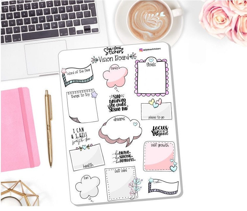 NEW! Vision Board Sticker - Goal Setting Stickers - Planner Stickers DD ...