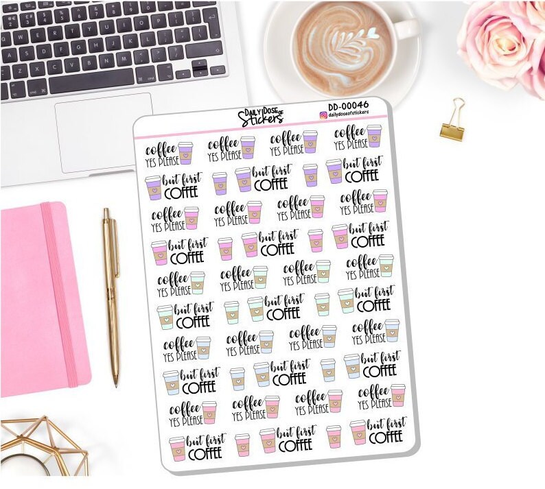 Coffee Stickers Coffee Yes Please but First Coffee | Etsy