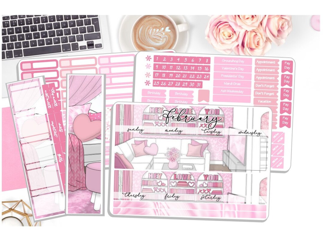 NEW! - Monthly February Sticker Kit - XOXO - February Monthly Kit ...