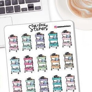NEW! - Planner Cart Stickers - Sticker Cart - Craft Cart - Planner ...