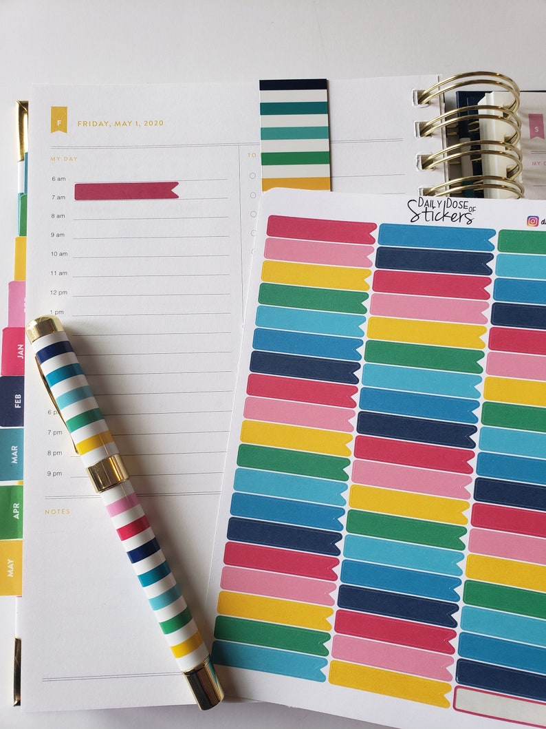 NEW Colorful Flags Planner Stickers Emily Ley Simplified | Etsy