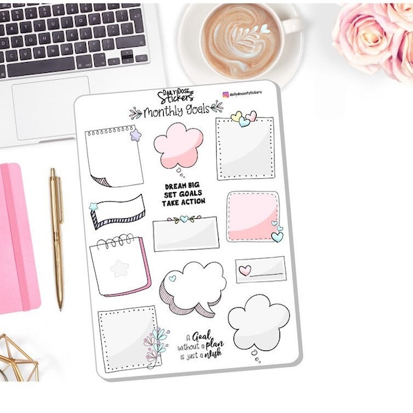 Goal Setting Stickers - Etsy