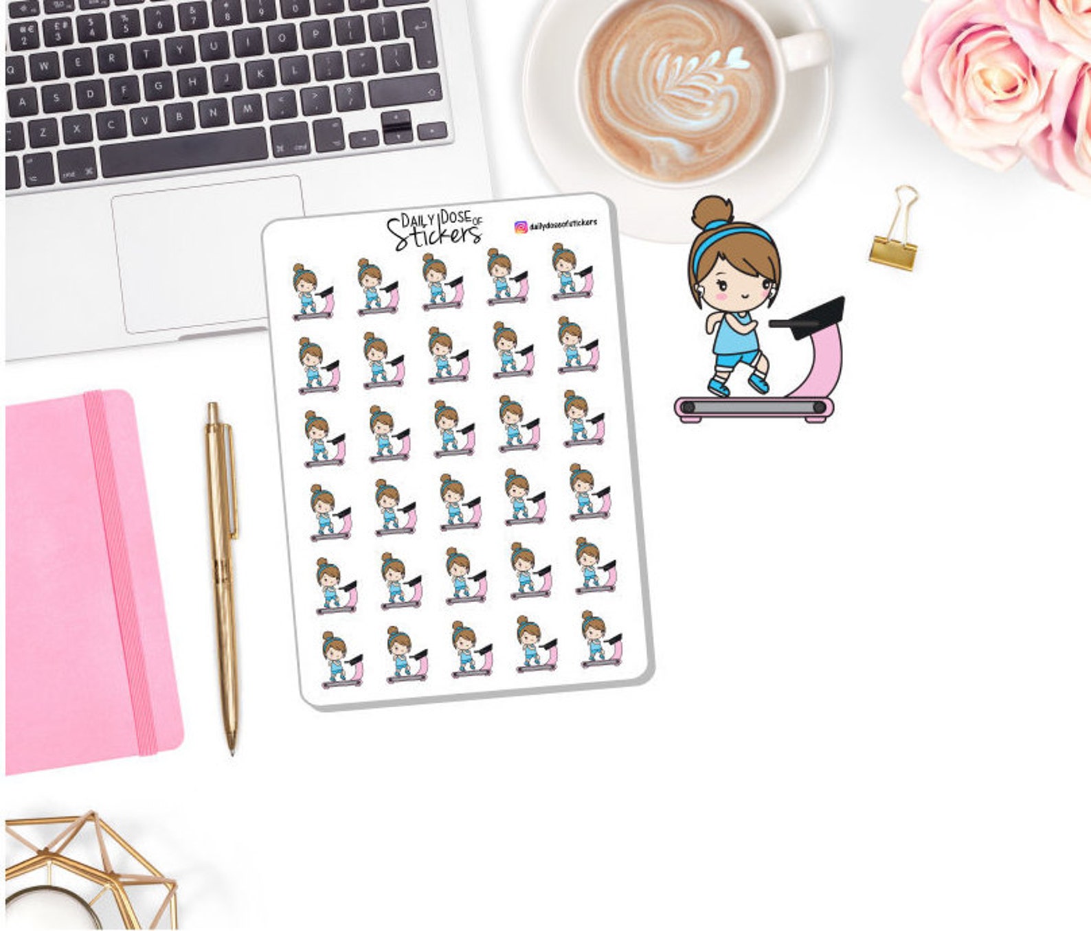 NEW! - Treadmill Workout Character Stickers - Character Stickers ...