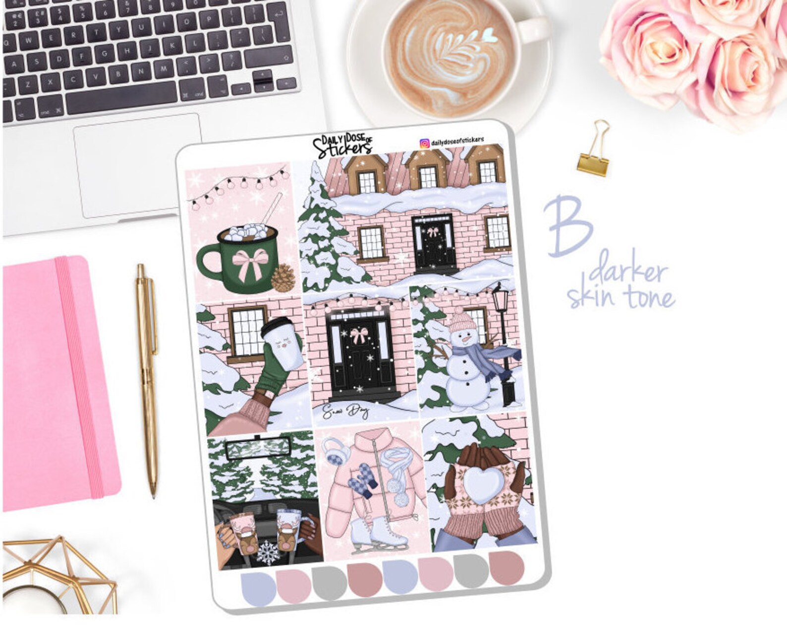 NEW Winter Weekly Sticker Kit Snow Day Winter Sticker - Etsy