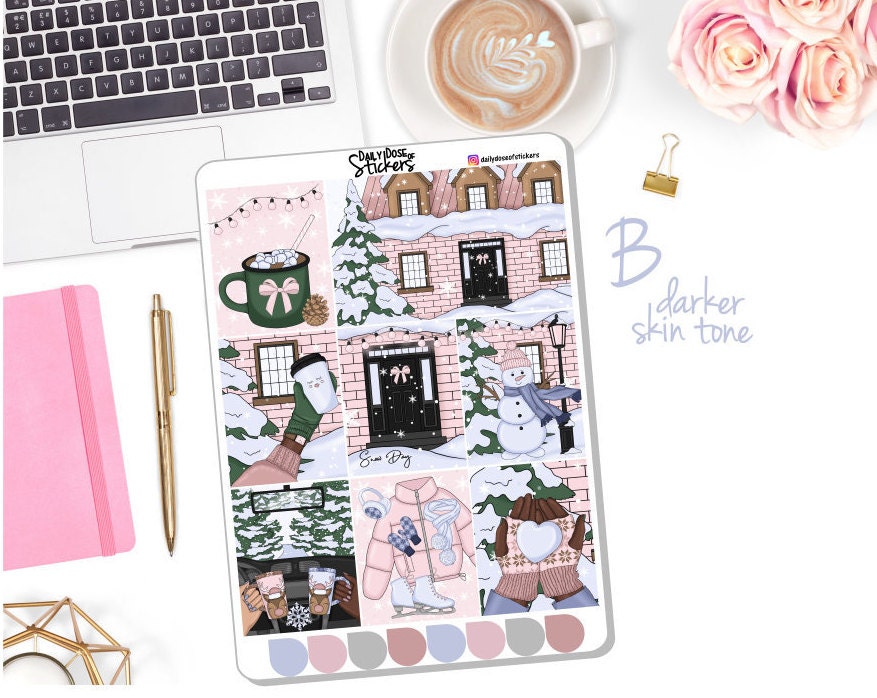 NEW Winter Weekly Sticker Kit Snow Day Winter Sticker - Etsy