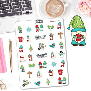NEW! Winter Gnome Set - Gnome Stickers - Winter Gnome Stickers ...