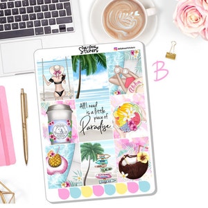Weekly Sticker Kit - Little Piece of Paradise - Beach Stickers - Summer ...
