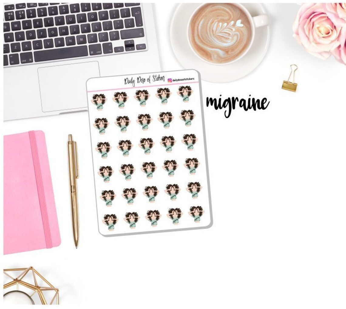 Headache Stickers & Migraine Stickers Planner Stickers - Etsy