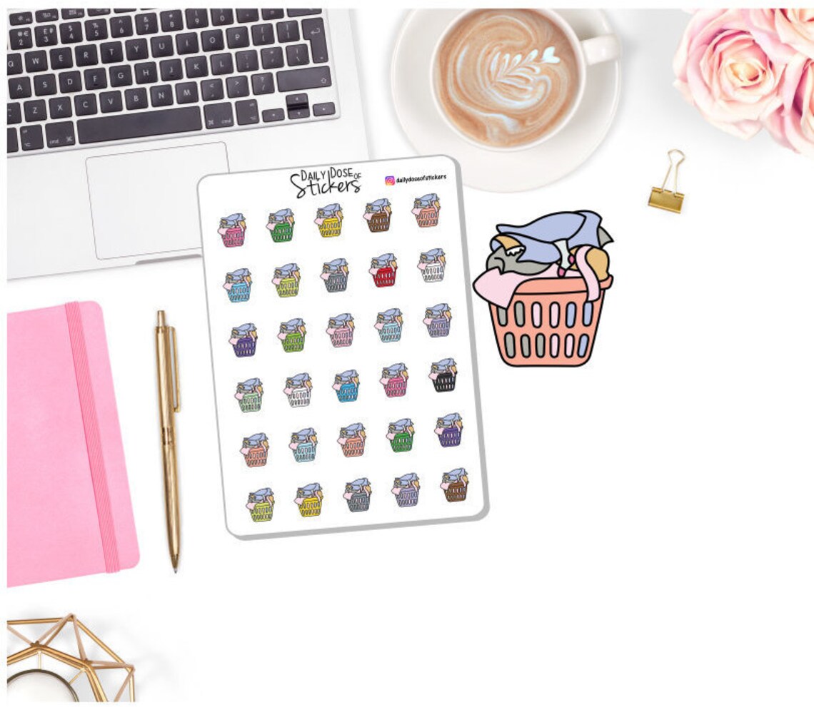 NEW! Laundry Basket Icons - Planner Stickers (DD-00516) - Etsy