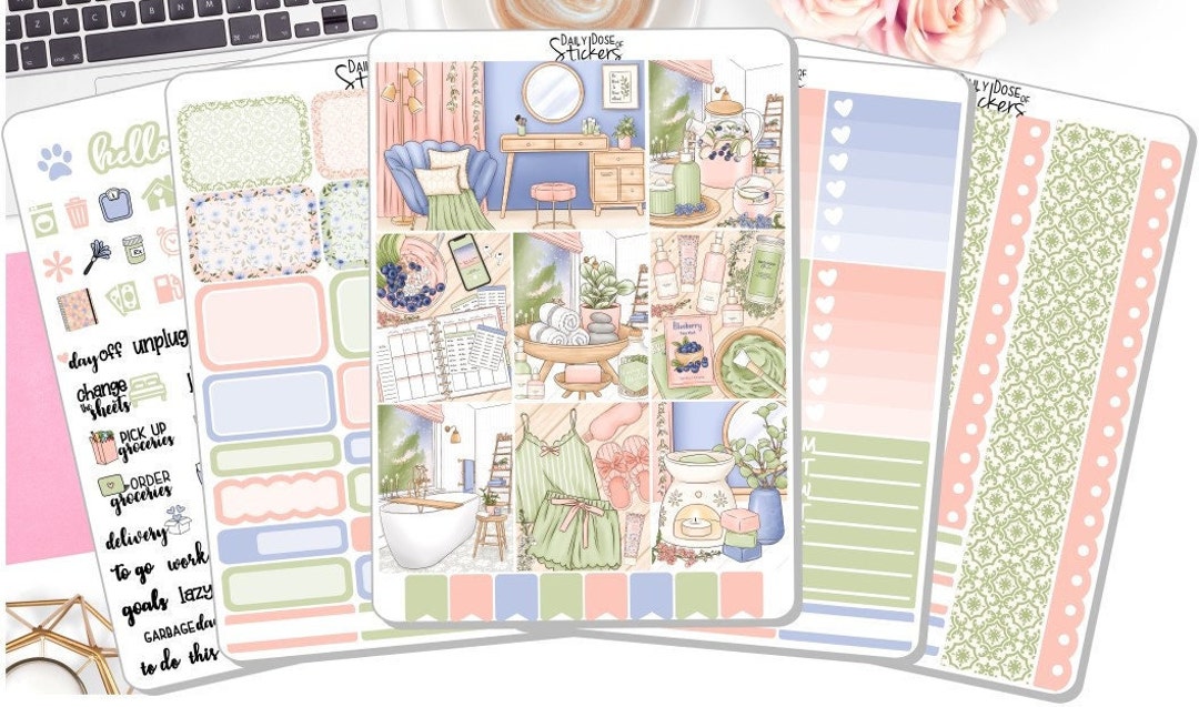 NEW! - Weekly Sticker Kit - Unwind - Self Care Stickers - Anytime ...