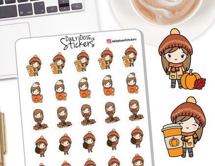 NEW Character Stickers Fall Character Stickers Planner | Etsy
