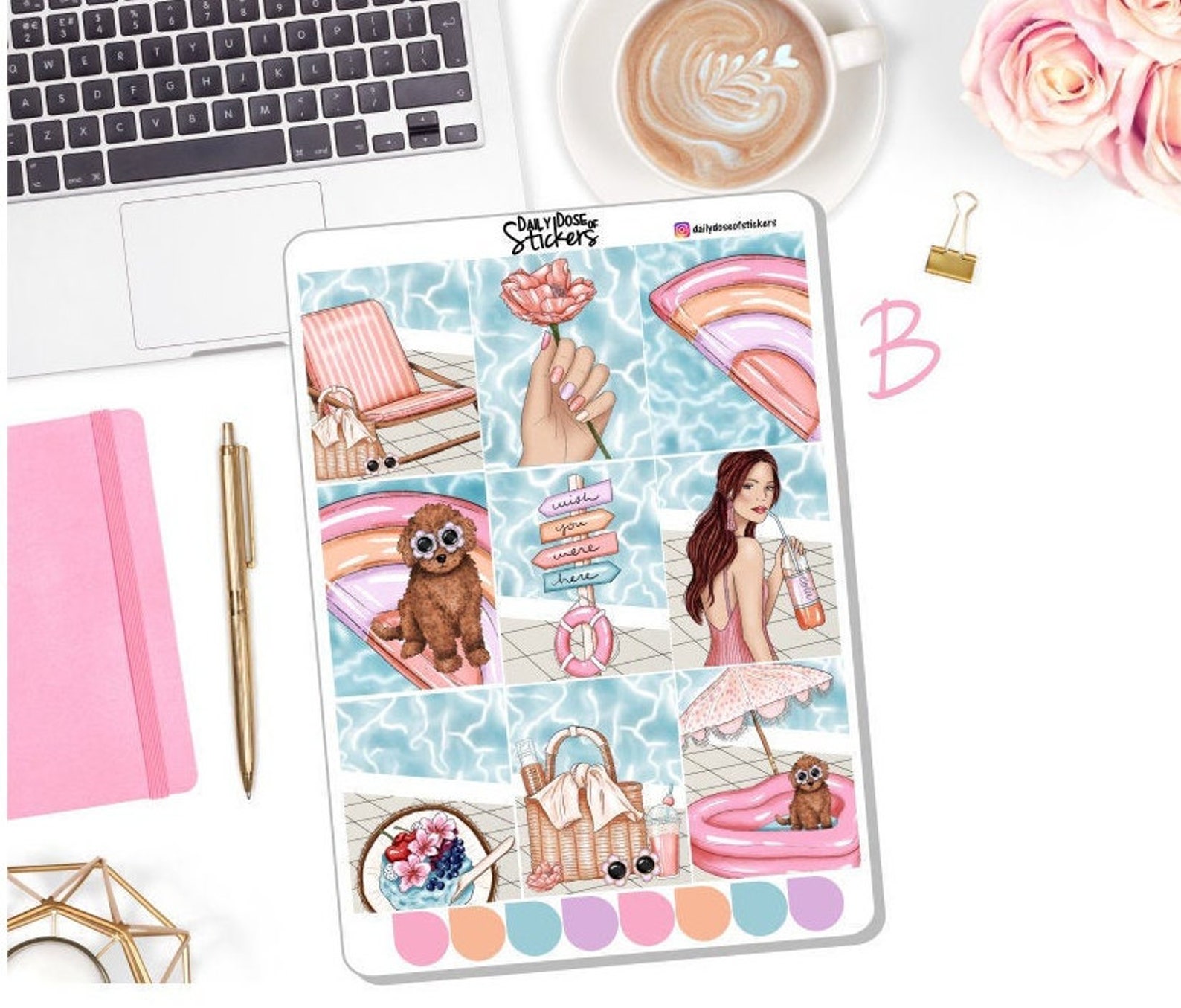 NEW Pool Day Weekly Sticker Kit Summer Weekly Kit - Etsy