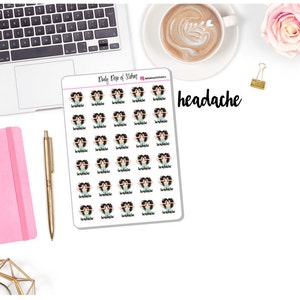Headache Stickers & Migraine Stickers - Planner Stickers (dd-00303h-dd ...
