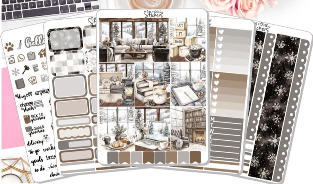 NEW! Planner Stickers - Winter Weekly Sticker Kit - Winter Mood ...
