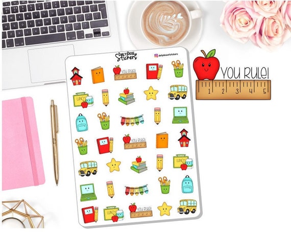 NEW School Sticker Set School Faces Decor Stickers - Etsy