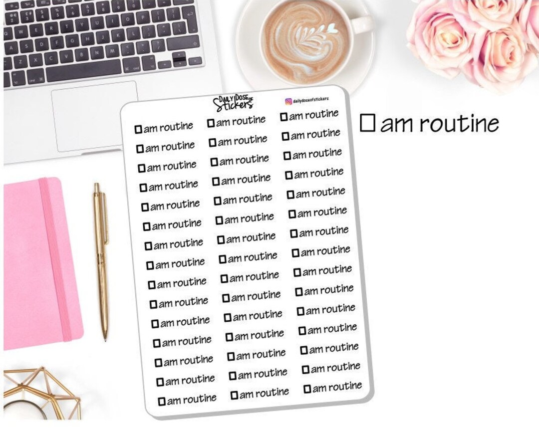 NEW! AM Routine Stickers - Script Stickers - Planner Stickers DD ...