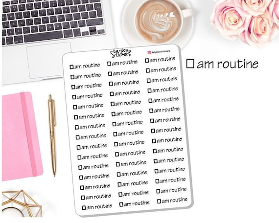 NEW AM Routine Stickers Script Stickers Planner Stickers - Etsy