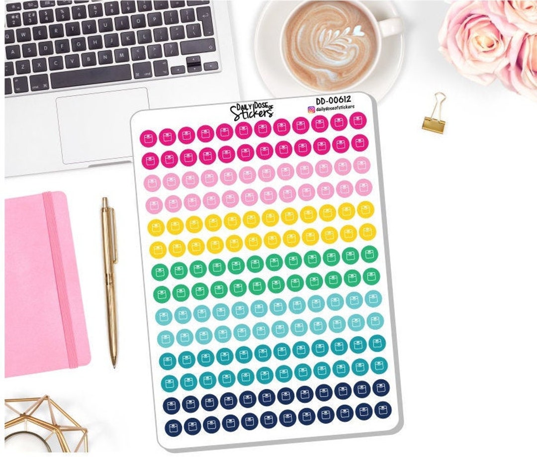 NEW! - Colorful Scale/weigh in Round Icons - Planner Stickers - Emily ...