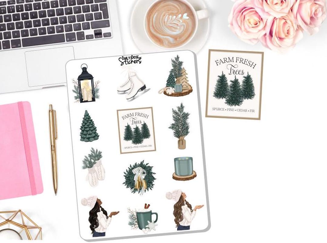 NEW! Winter Stickers - Evergreen - Journal Stickers - Decor Stickers ...