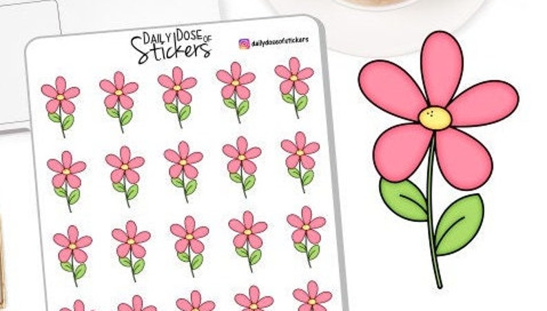 NEW! Flower Sticker - Pink Daisy Stickers - Daisies - Spring Decor ...