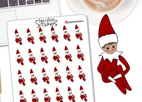 NEW Christmas Elf Stickers Move the Elf Reminders | Etsy