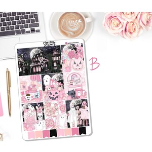 NEW! - Halloween Weekly Sticker Kit - Pink Pumpkin - Halloween Stickers ...
