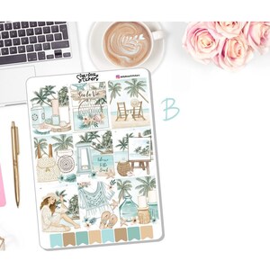 NEW! - Weekly Sticker Kit - Coastal - Summer Stickers - Beach Stickers ...