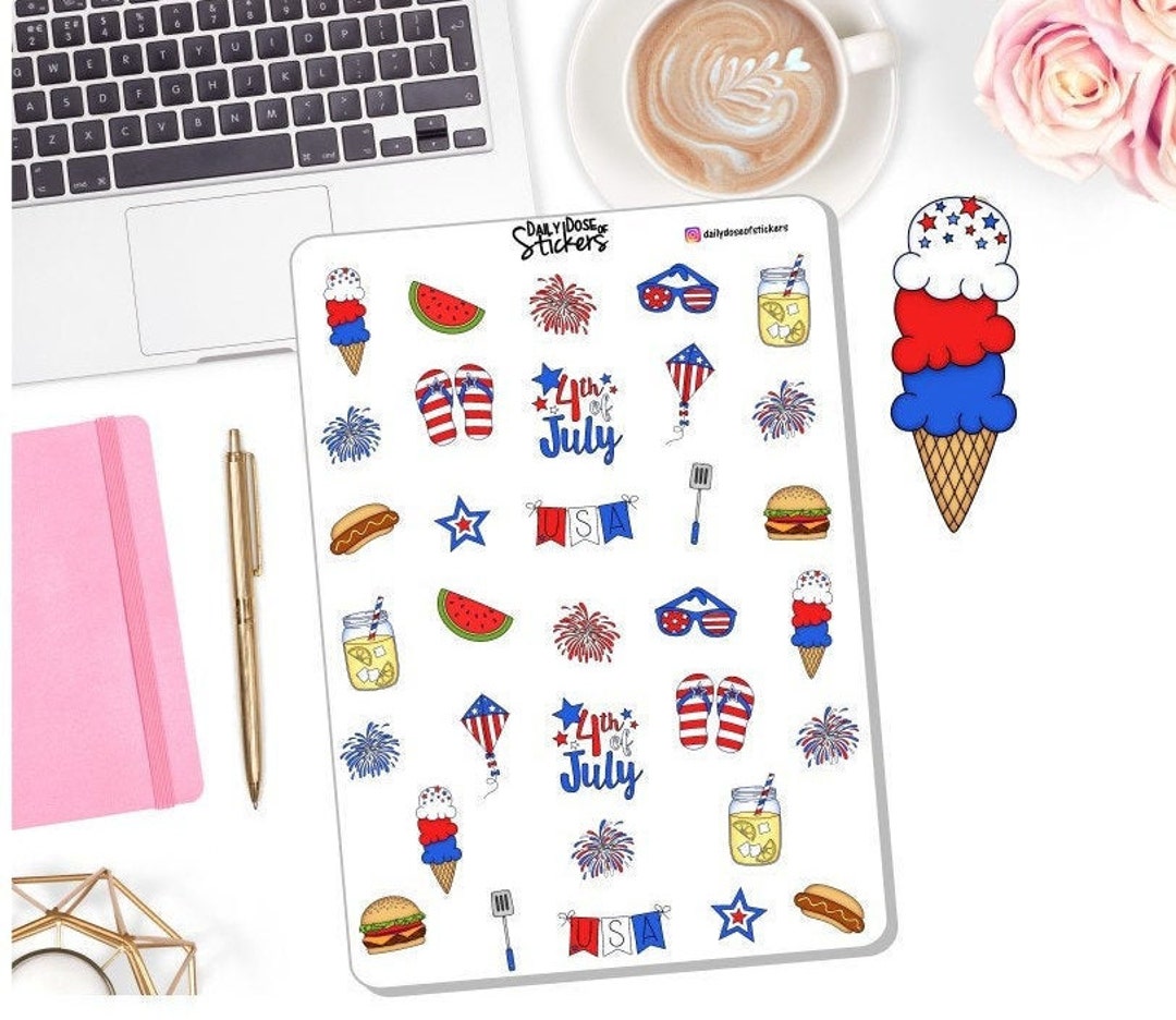 NEW! 4th of July Sticker Set - Independence Day Decor Stickers - Summer ...