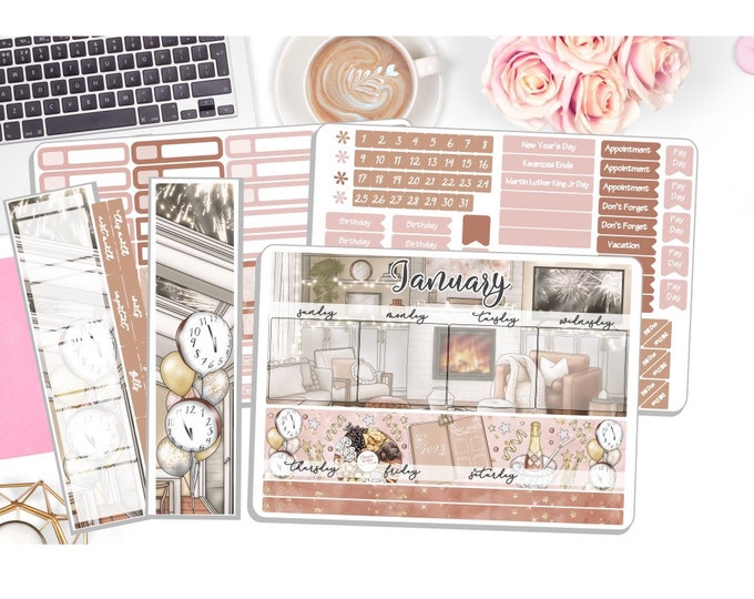 JANUARY PLANNER STICKERS, Printable January Stickers, Digital Planner ...
