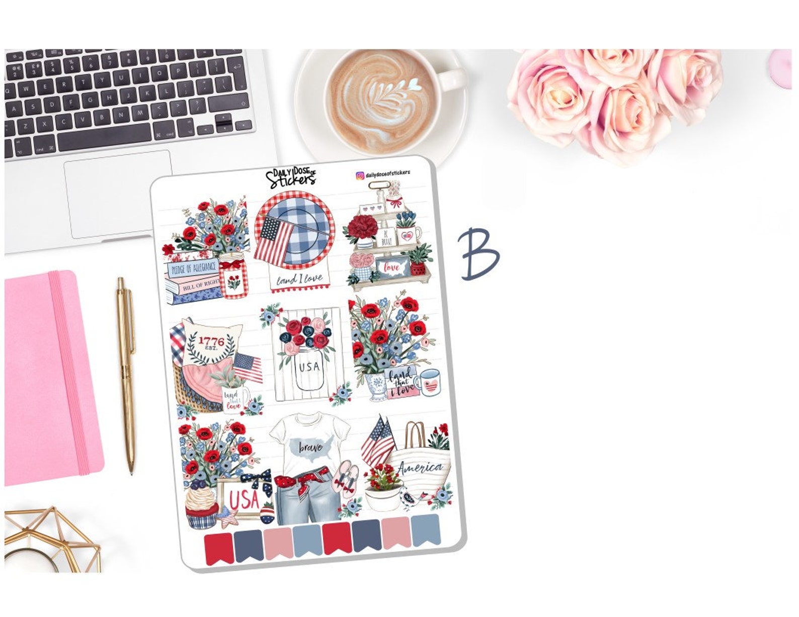 NEW Weekly Sticker Kit Patriotic July 4th Stickers - Etsy