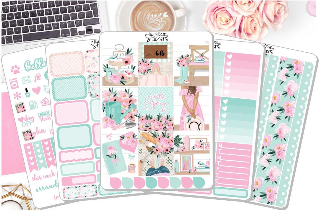 NEW Spring Sticker Kit Hello Spring Weekly Sticker Kit Floral Sticker ...