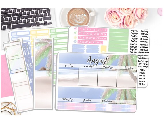 NEW August Monthly Sticker Kit Beach Day Monthly - Etsy
