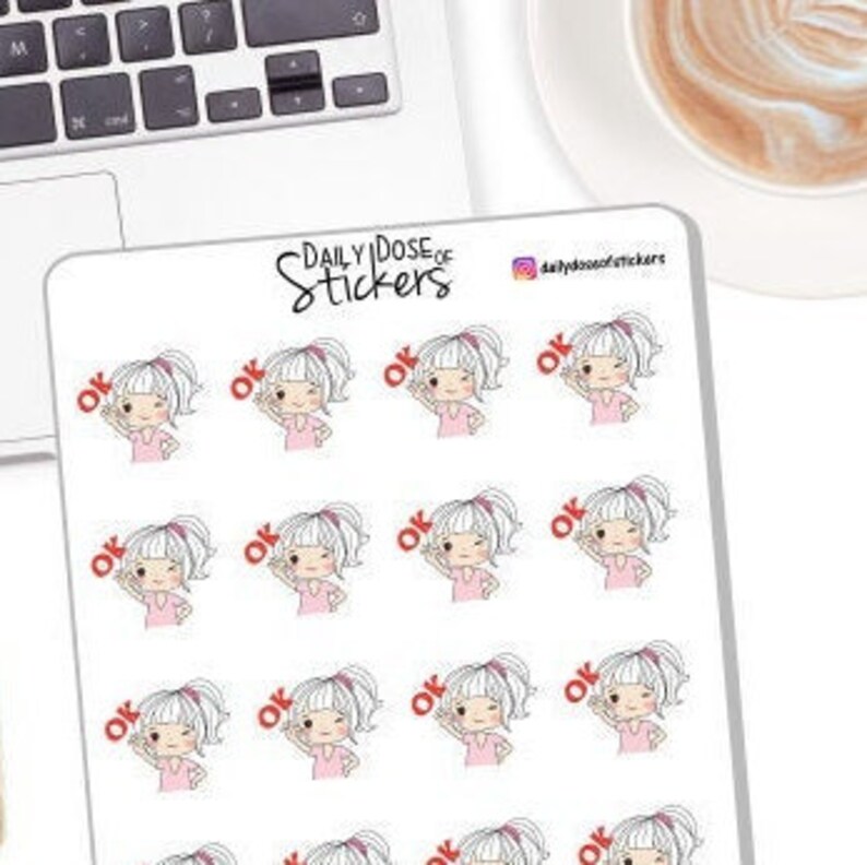 NEW! Character Stickers - Emotion Girl Willow - OK, Okay, Going Good ...