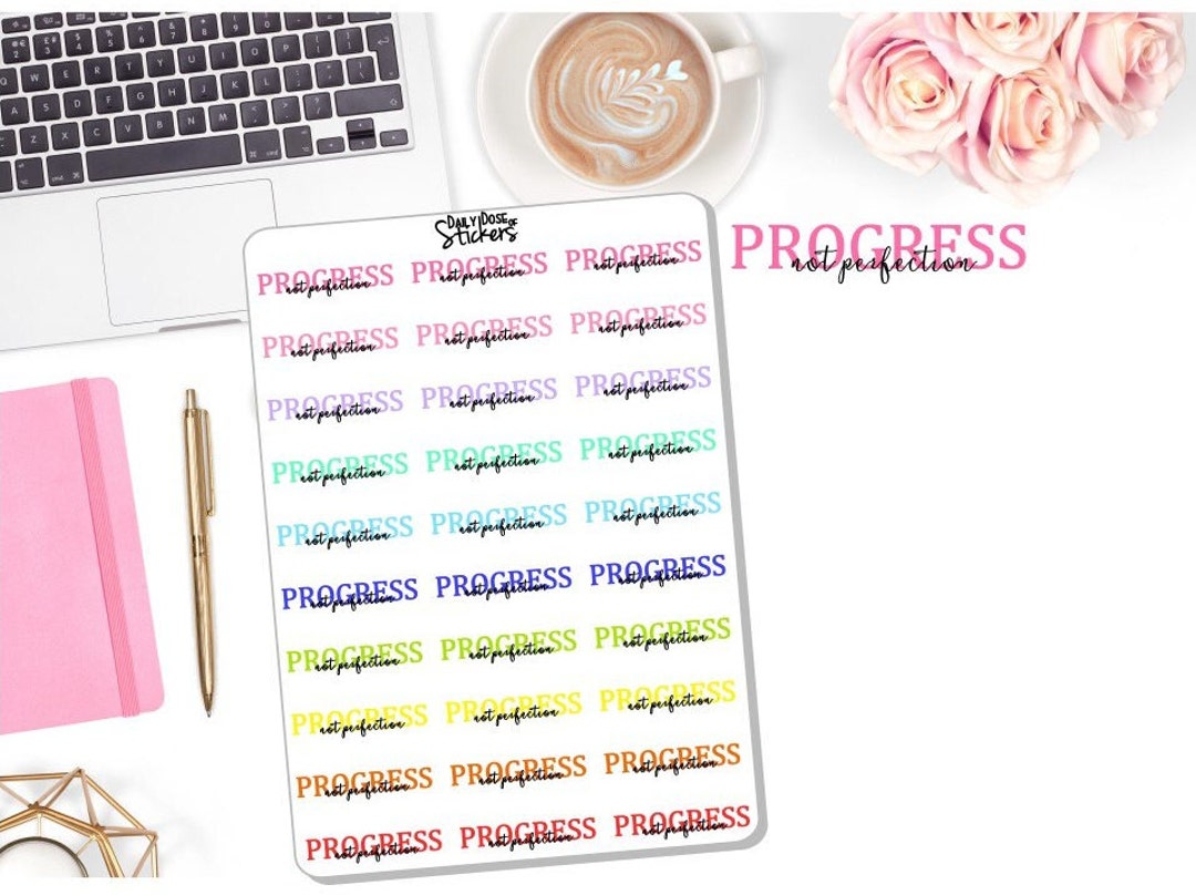 NEW! - Script Stickers - Progress Not Perfection - Self Care - Planner ...