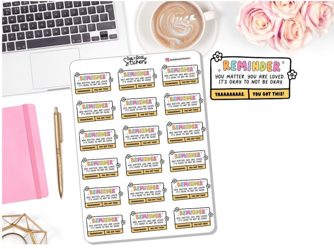 NEW! Daily Reminder - Affirmation Quote Stickers - Self Care - Self ...
