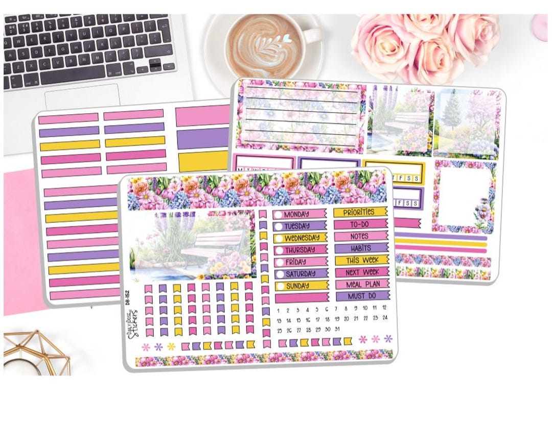 NEW! 7x9 Dashboard Planner - Flower Season - Weekly Sticker Kit ...