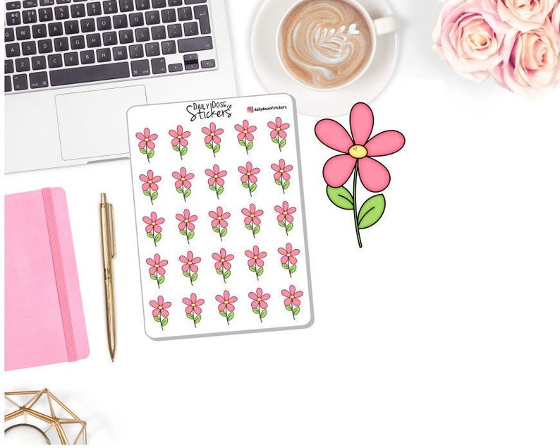 NEW! Flower Sticker - Pink Daisy Stickers - Daisies - Spring Decor ...