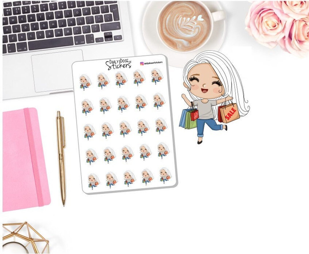 NEW! Shopping Character Stickers - Happy Shopper - Madison - Planner ...