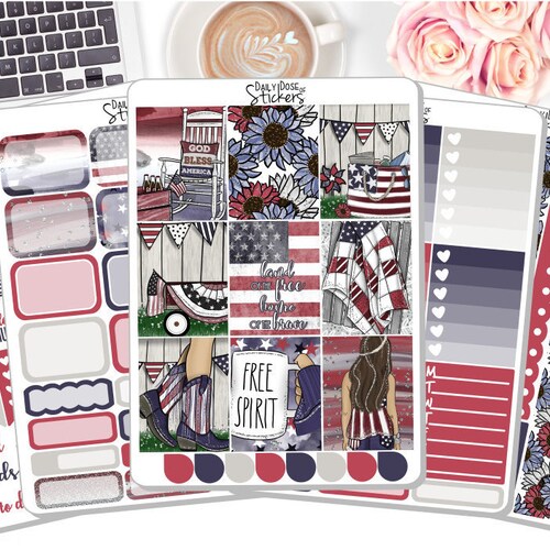 NEW 4th of July Weekly Sticker Kit Independence Day - Etsy