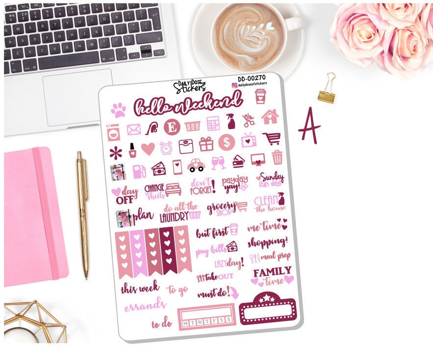 NEW Wake up and Be Happy Weekly Sticker Kit Sticker Kit | Etsy