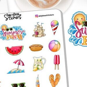 NEW! Summertime Decor Clipart Set - Summer Stickers - Summer - Decor ...