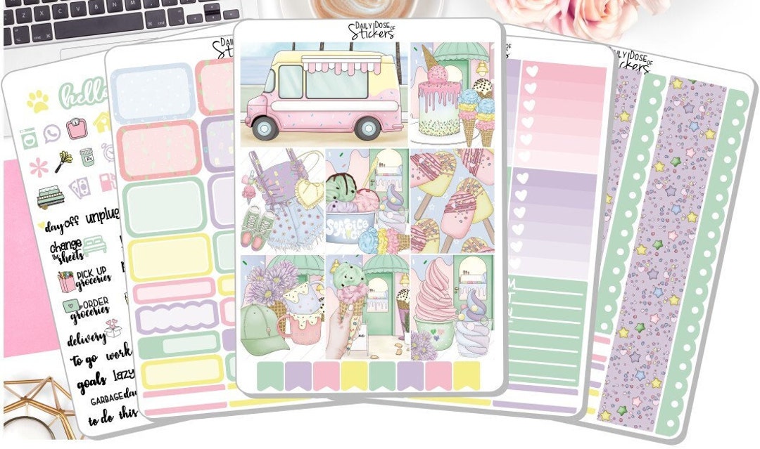 NEW! - Weekly Sticker Kit - Ice Cream - Summer Stickers - Planner ...
