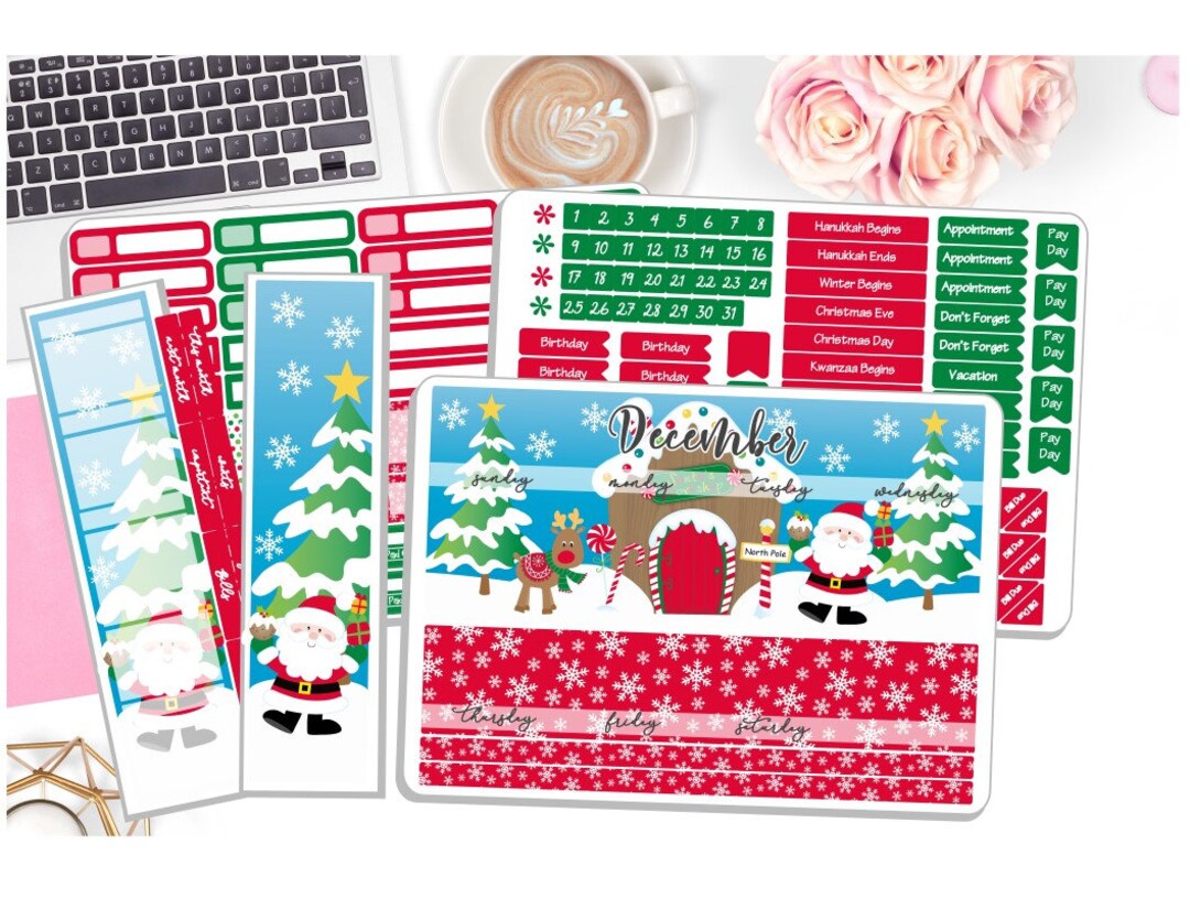 NEW! - Monthly December Sticker Kit - Holly and Jolly - December ...
