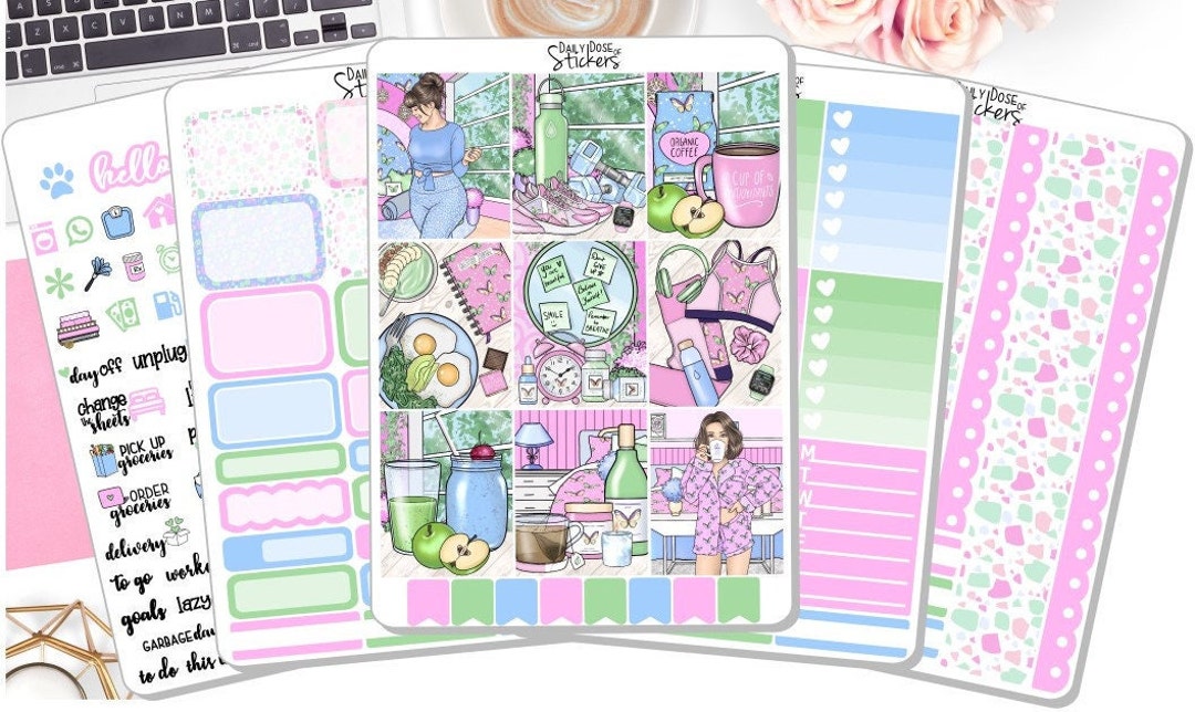 NEW! - Weekly Sticker Kit - Healthy Habits - Self Care Health & Fitness ...