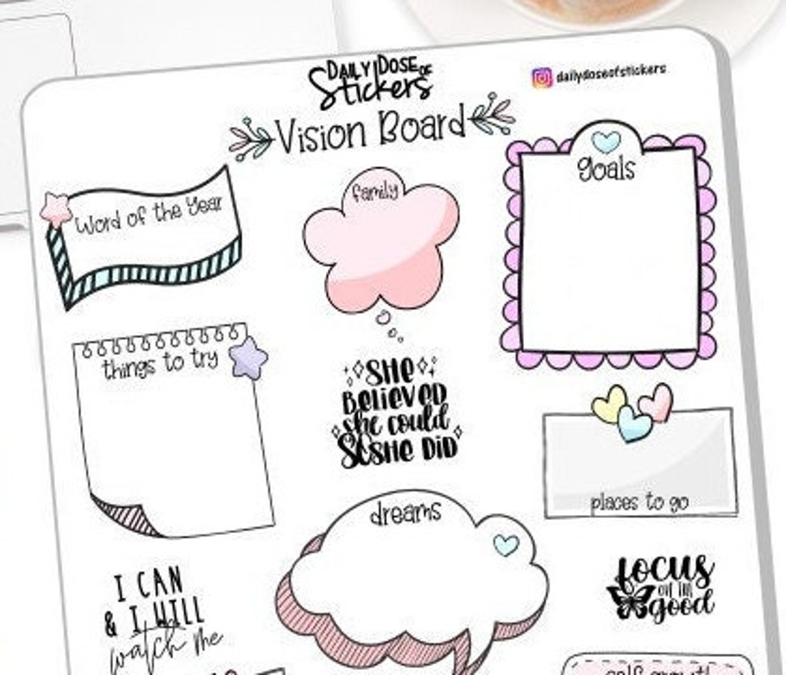 NEW! Vision Board Sticker - Goal Setting Stickers - Planner Stickers DD ...